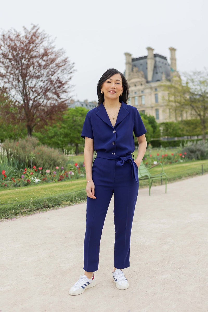 Combinaison Juliette - marine | Combinaison pantalon femme Petite chic ...
