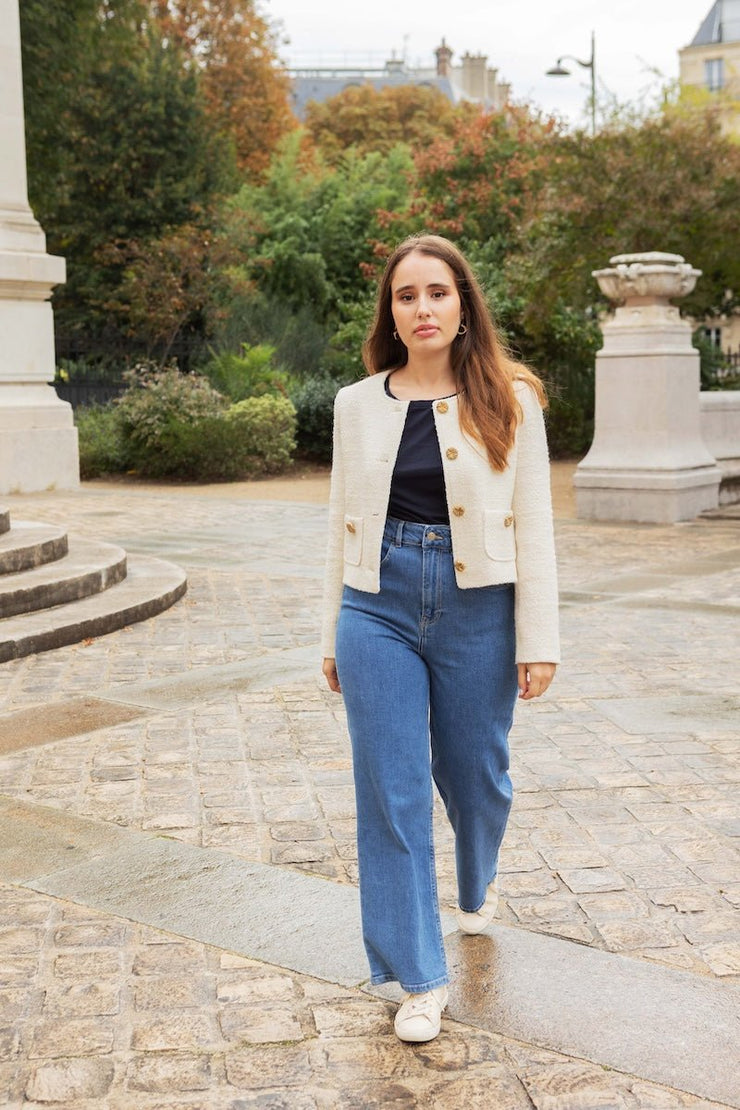 Wide Jean Audrey bleu denim | Wide jean jambes larges Petite – Petite ...