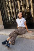 Jean Carly - léopard | Wide leg imprimé léopard Femme Petite – Petite ...