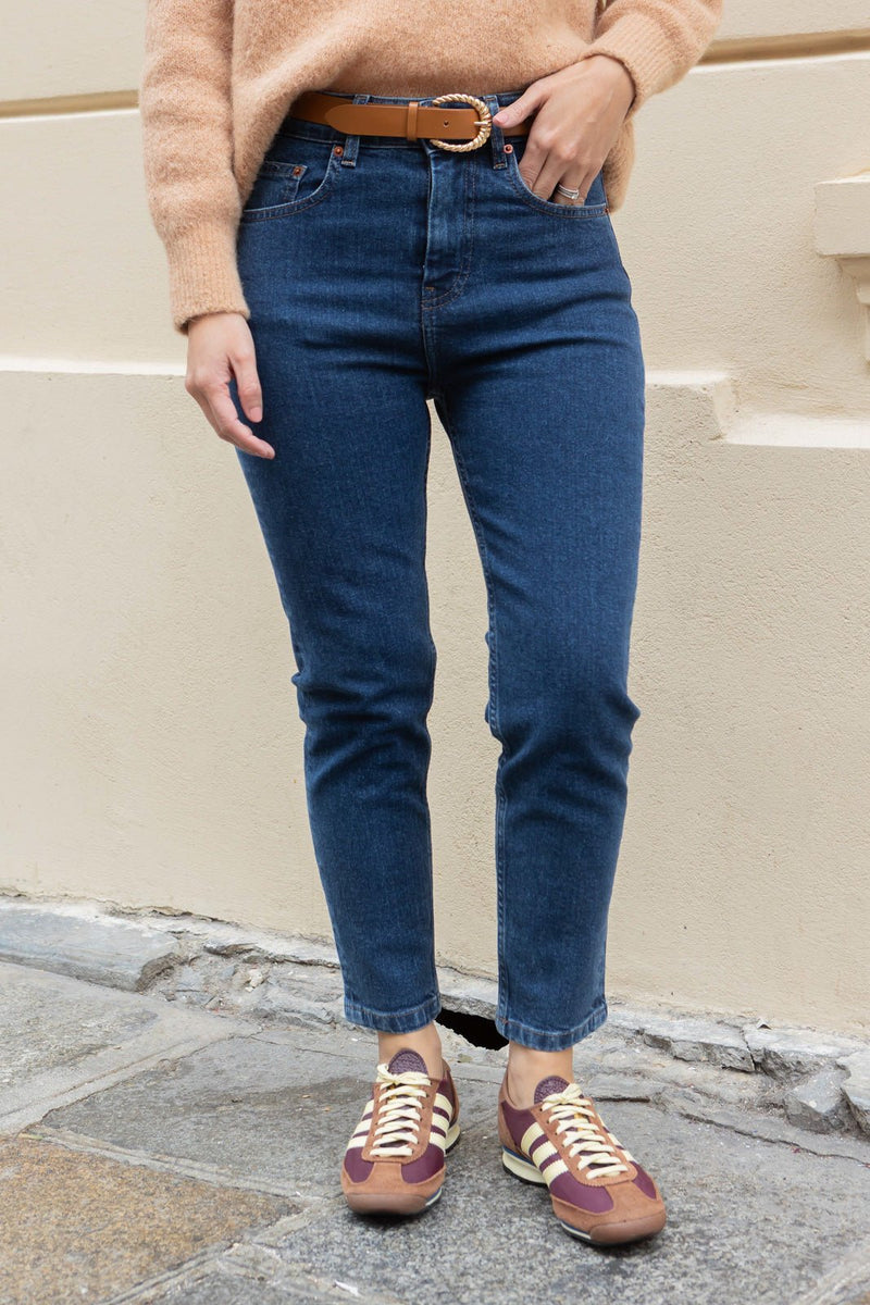 Mom jean Alice | Mom jean Femme petite bleu denim coton – Petite and So ...
