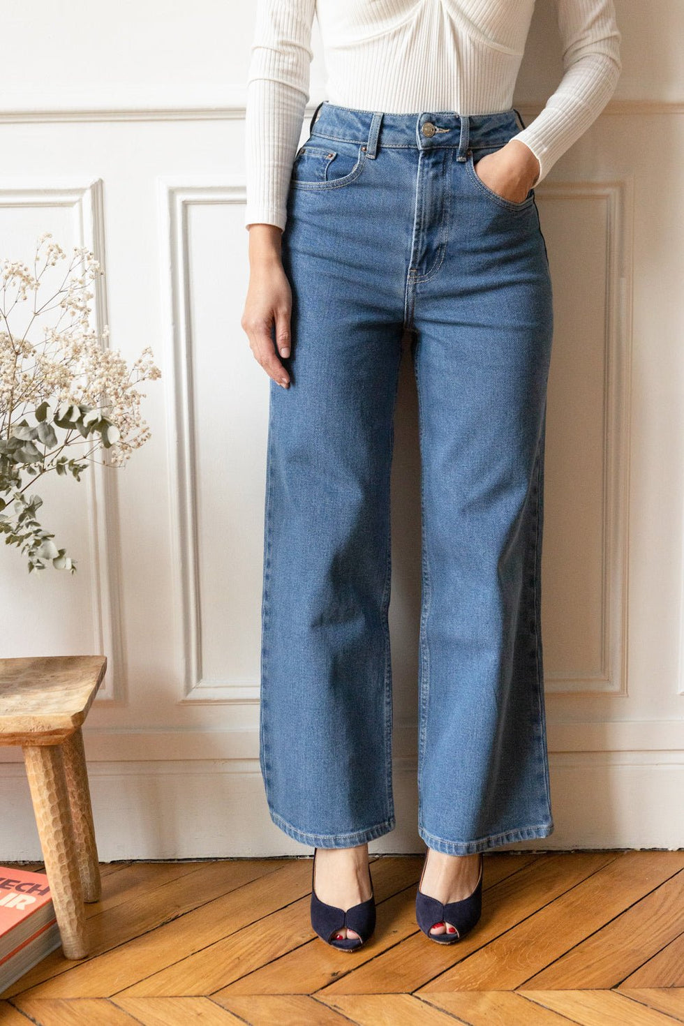 Wide Jean Audrey bleu denim | Wide jean jambes larges Petite – Petite ...
